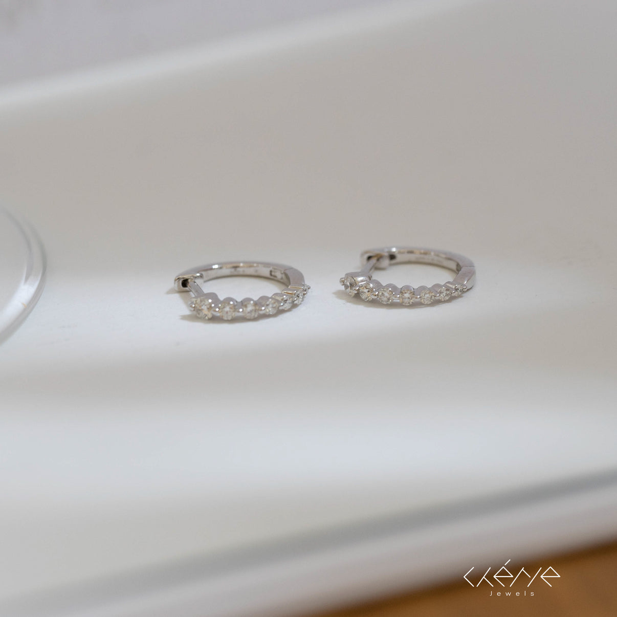 Mini Hoop Earrings in Single Prong Setting – Chérie Jewels